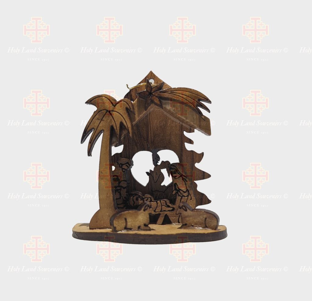 FromBethlehem Olive Wood Nativity (Christmas Tree) - Holy Land Souvenirs